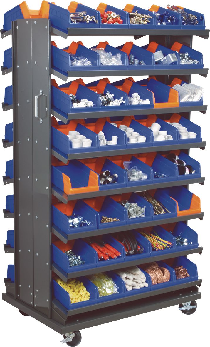 Double-Sided Pick Rack, 16 12" Deep Shelves, 80 Indicator™ Bins – Kent ...