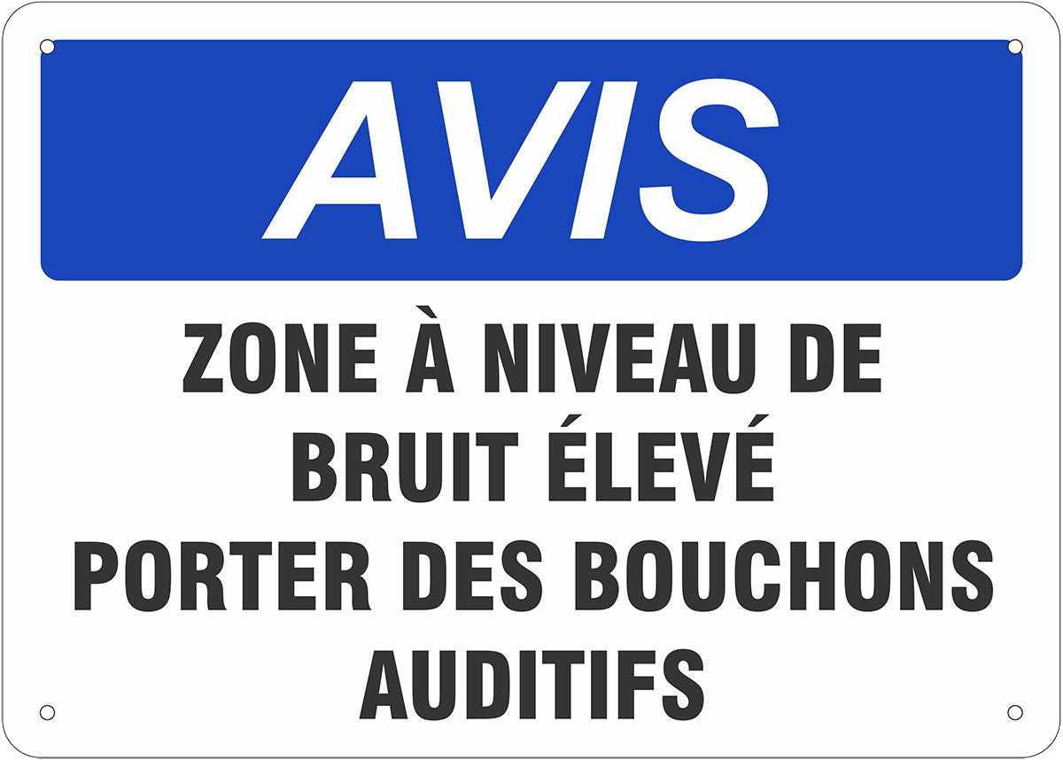 Avis Zone A Niveau De Bruit Élevé Porter Des Bouchons Auditifs ,Alumin ...