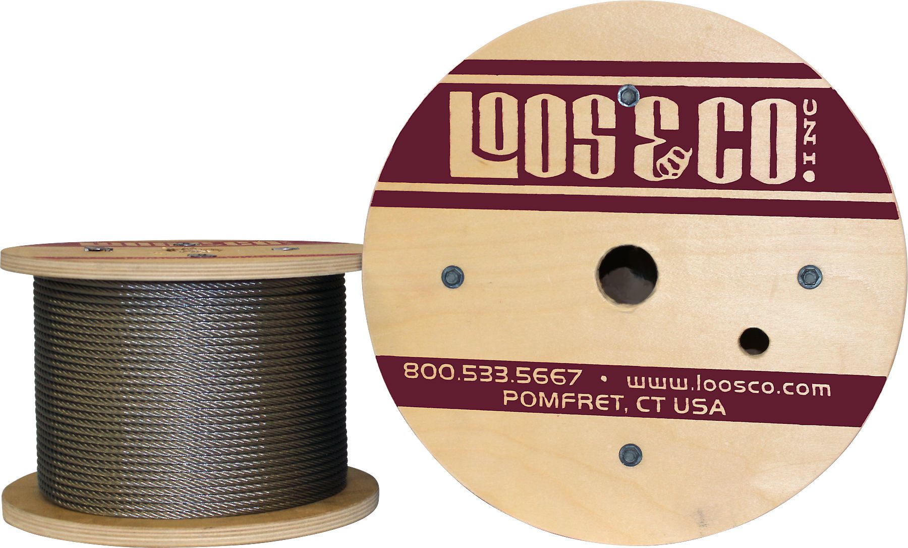 Wire Rope, 316 Stainless Steel, Bare, 7x7, 1/8", 1,360 lbs Breaking St ...