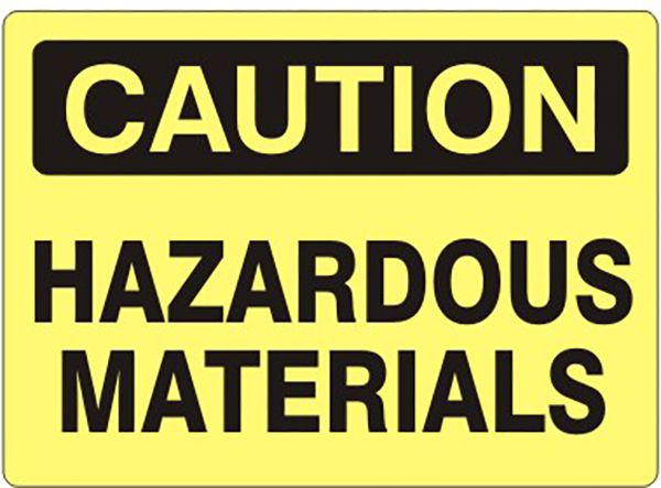 Caution Hazardous Materials Sign, Aluminum .040 – Kent Automotive